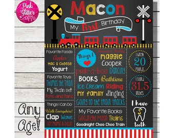 Train Birthday Board - Etsy