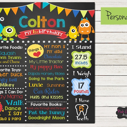 INSTANT DOWNLOAD Little Monster Birthday Sign Printable | Etsy