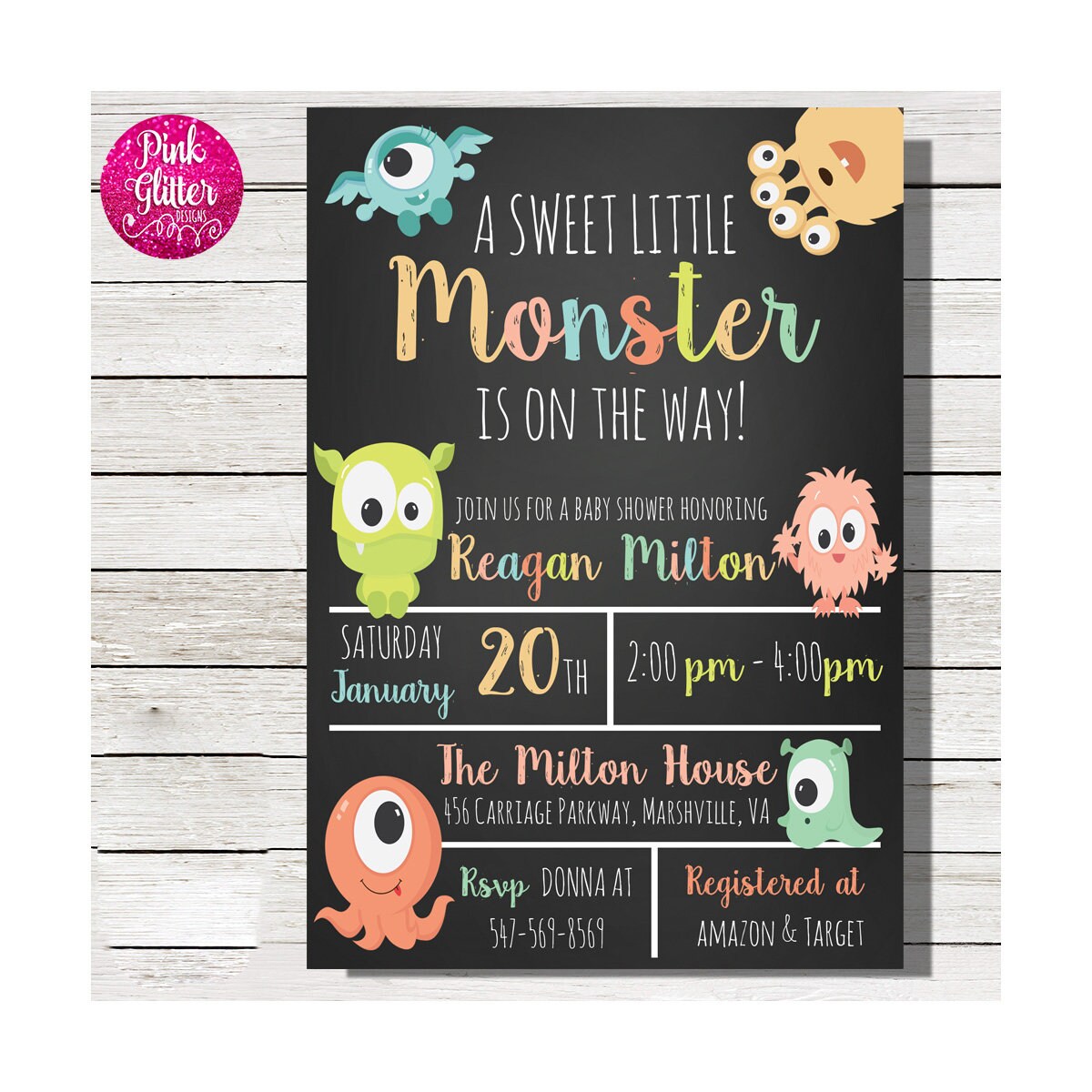 Monsters Baby Shower Invitations