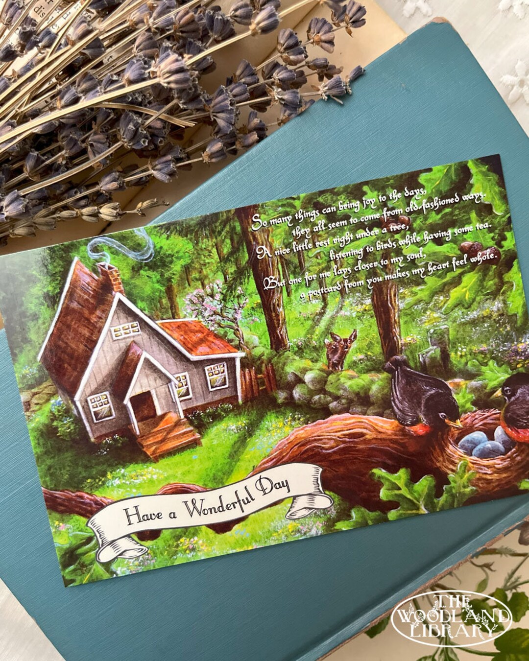 Cottagecore Postcard - Summer Cottage Postcard, Wildflower Meadow ...