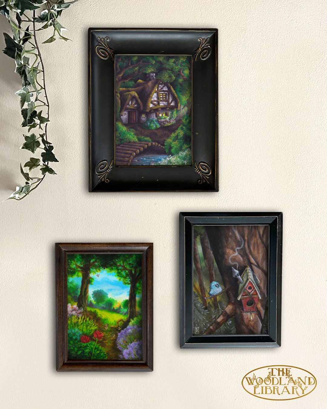 Cottagecore Art Set of Enchanted Woodland Art Prints Whimsical Trio of ...
