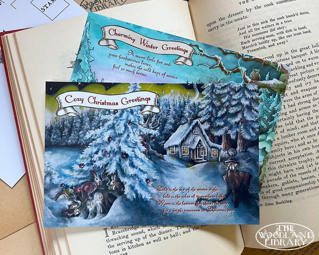 Christmas Postcard Mix, Vintage Christmas Card Style, Christmas ...