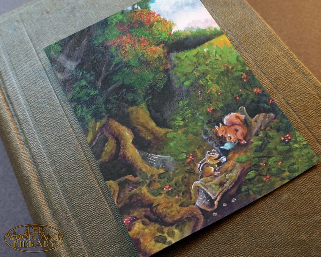 Cottage Core Aesthetic Mini Art Print Cozy Critter Art Chipmunk Having ...