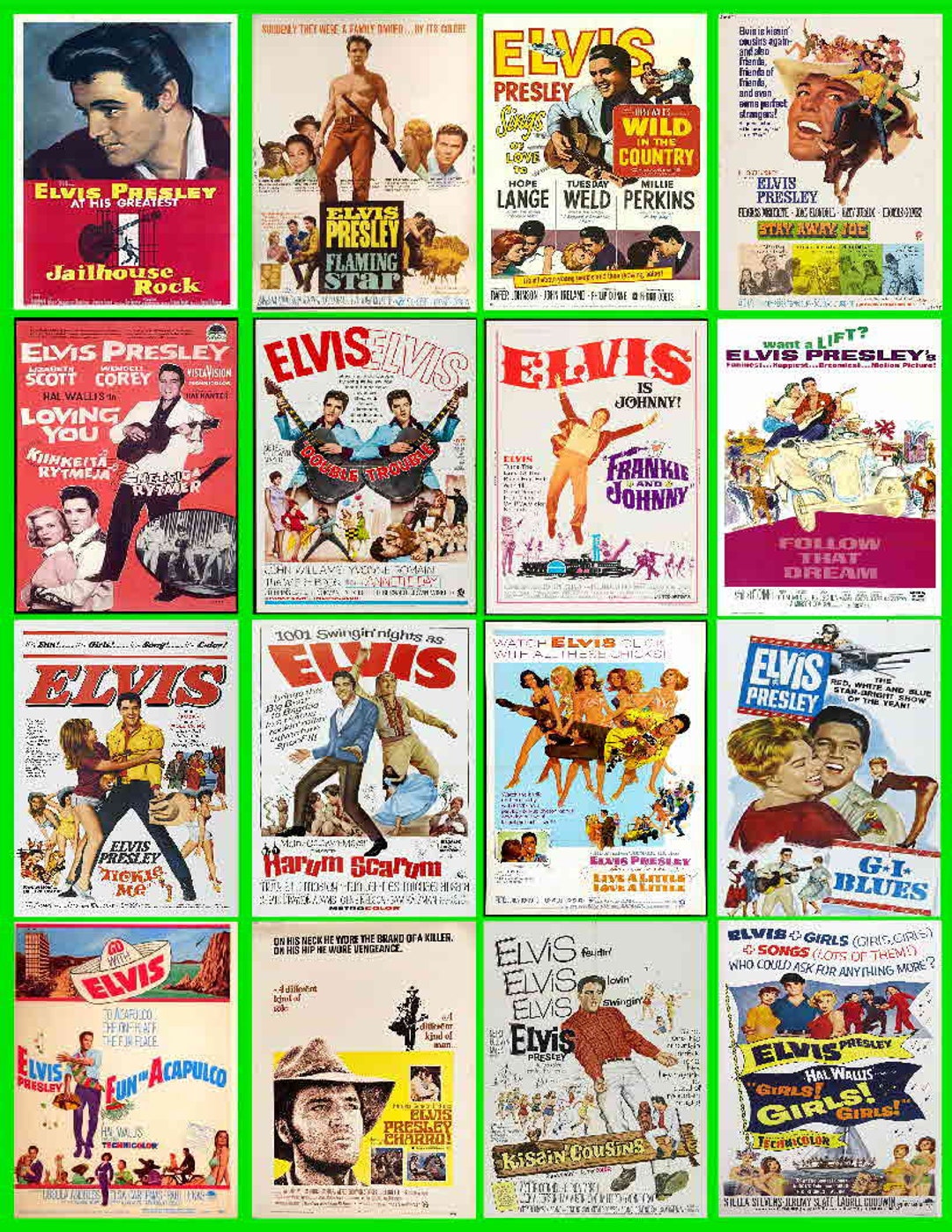 ELVIS PRESLEY (set 5of 5 ) Magnets 16- Glossy - Etsy