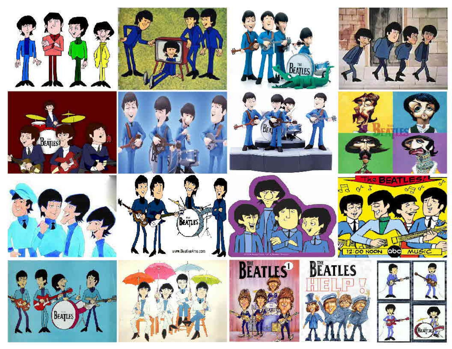 BEATLES CARTOON 17 Glossy Magnets - Etsy
