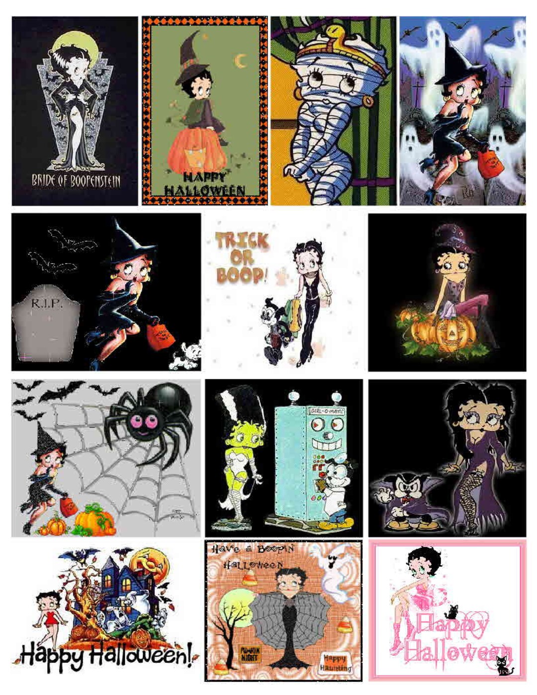 BETTY BOOP HALLOWEEN Set 2 of 2, 13 - Glossy Magnets - Etsy