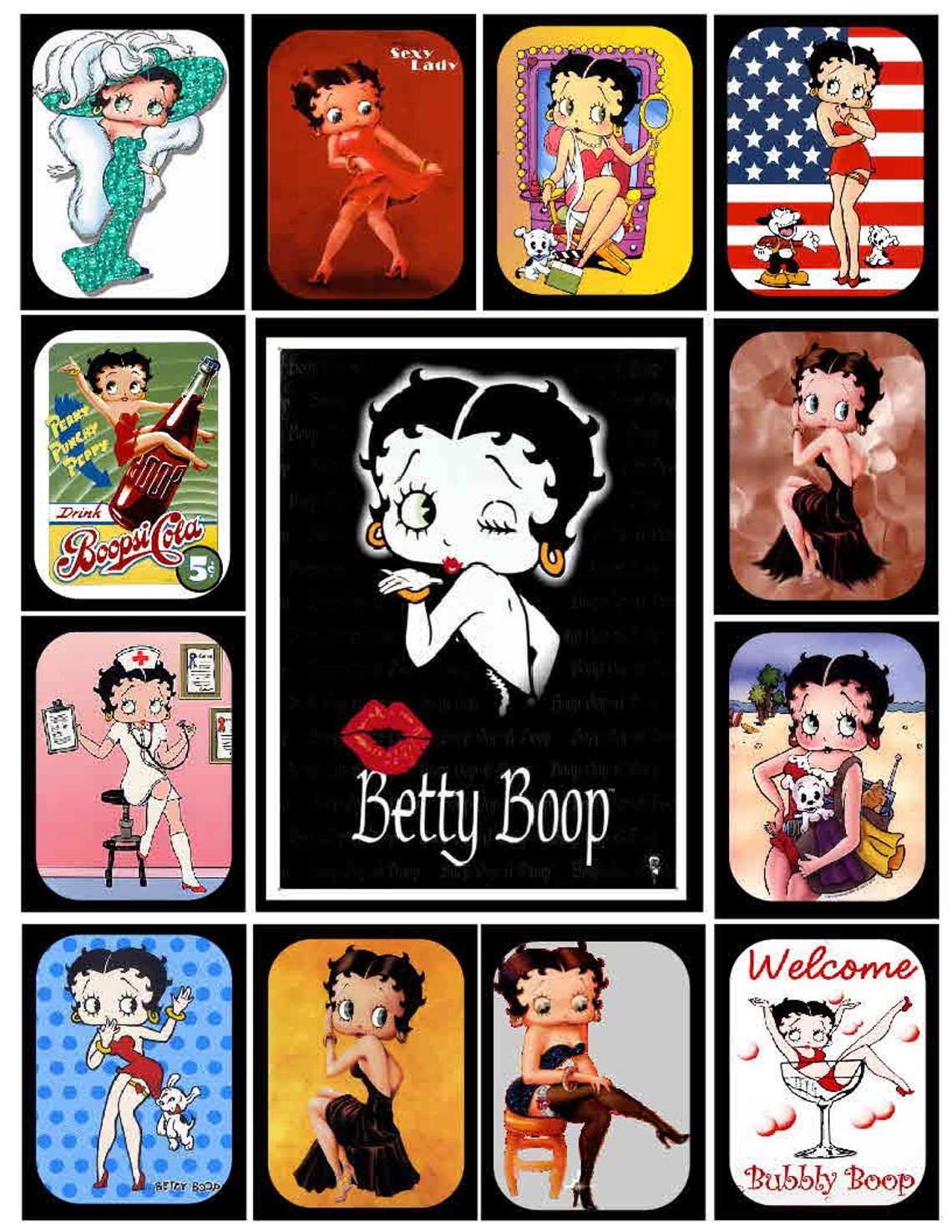 BETTY BOOP MAGNETS 13 - Glossy - Etsy