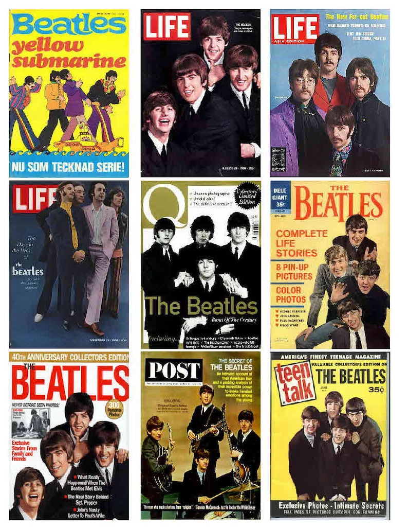 Beatles Magazine Covers, 9 PHOTO FRIDGE MAGNETS - Glossy - Etsy