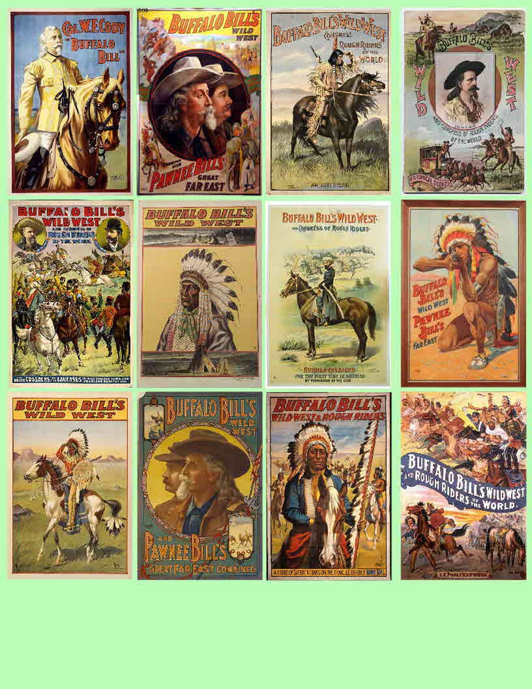 Buffalo Bill Posters 12 PHOTO FRIDGE MAGNETS - Glossy - Etsy
