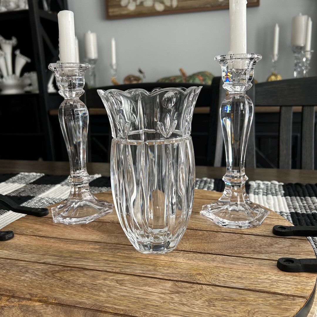 Heavy Crystal Vase by Block Tulip Garden Crystal Vase Wedding Gift ...