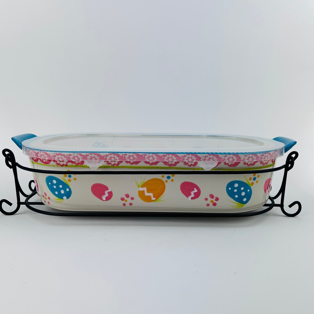 Vintage Temptations Old World Easter Egg Hunt Casserole Baking Dish ...
