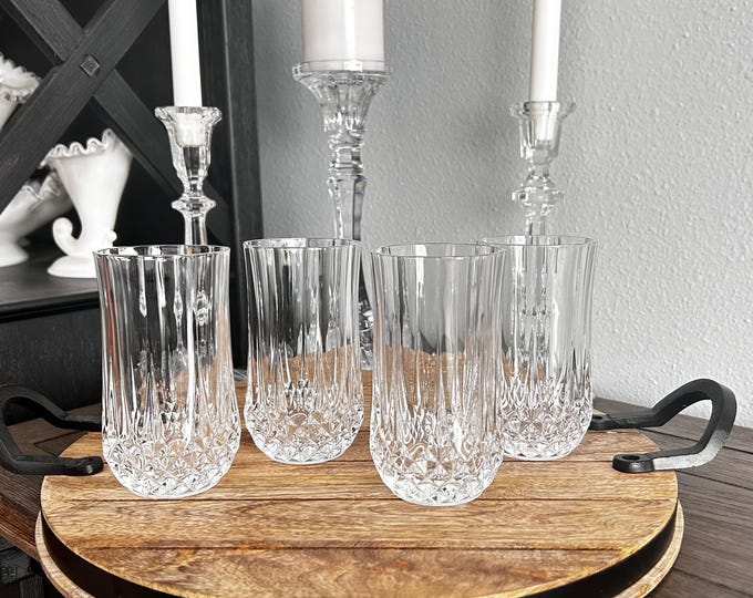 Crystal Water Ice Tea Lemonade Glasses Set of 4 by Cristal D'arques ...