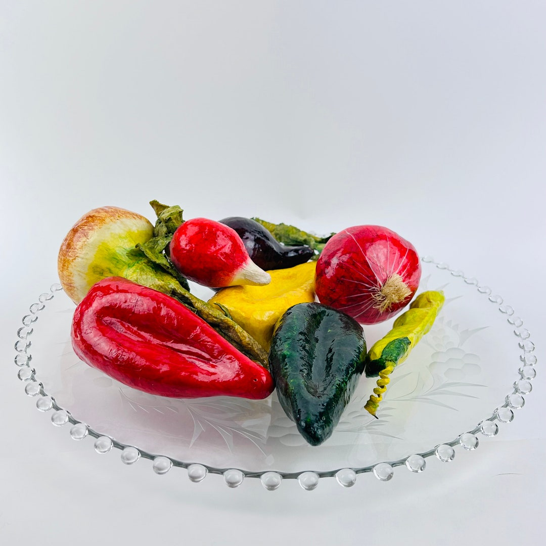 Vintage Paper Mache Fake Decorative Life-size Vegetable Food Décor Set ...