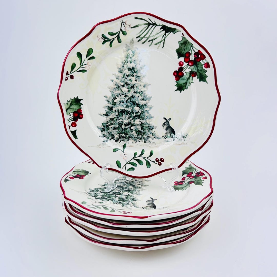 Christmas Winter Forest Dinner Plates Set of 5 by Better Homes ...