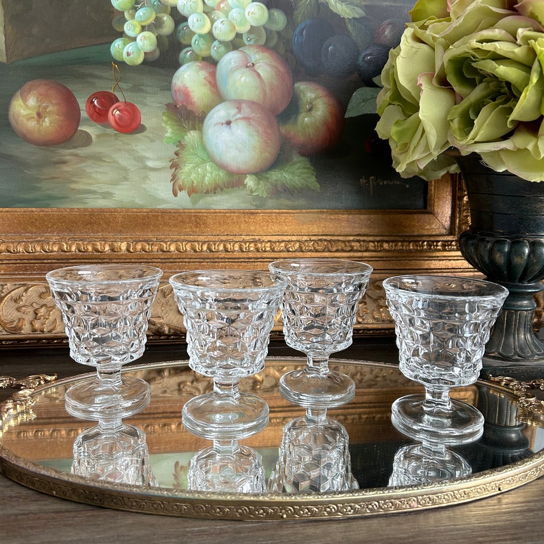 Vintage Fostoria Cubist American Cube Clear Glass Footed Oyster ...