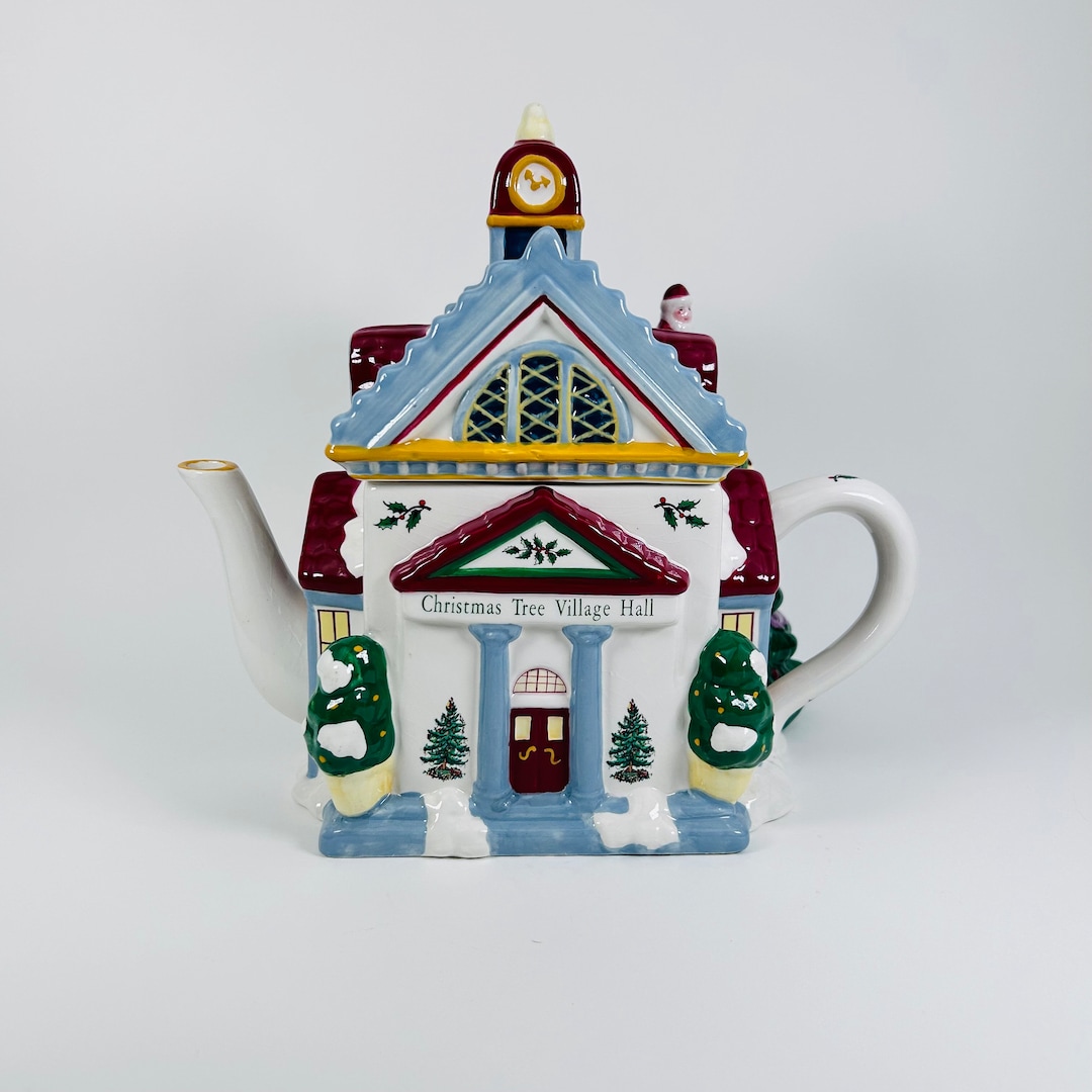Spode Christmas Tree Teapot: Village Town Hall Porcelain Decor - Etsy