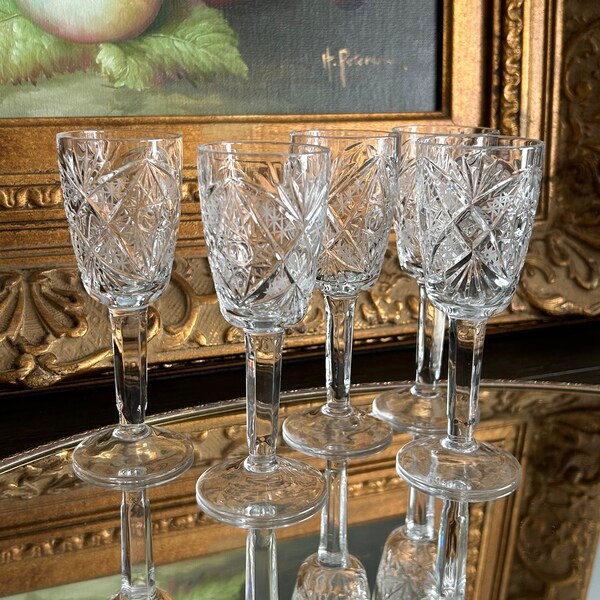 Starburst Cut Crystal Glasses - Etsy