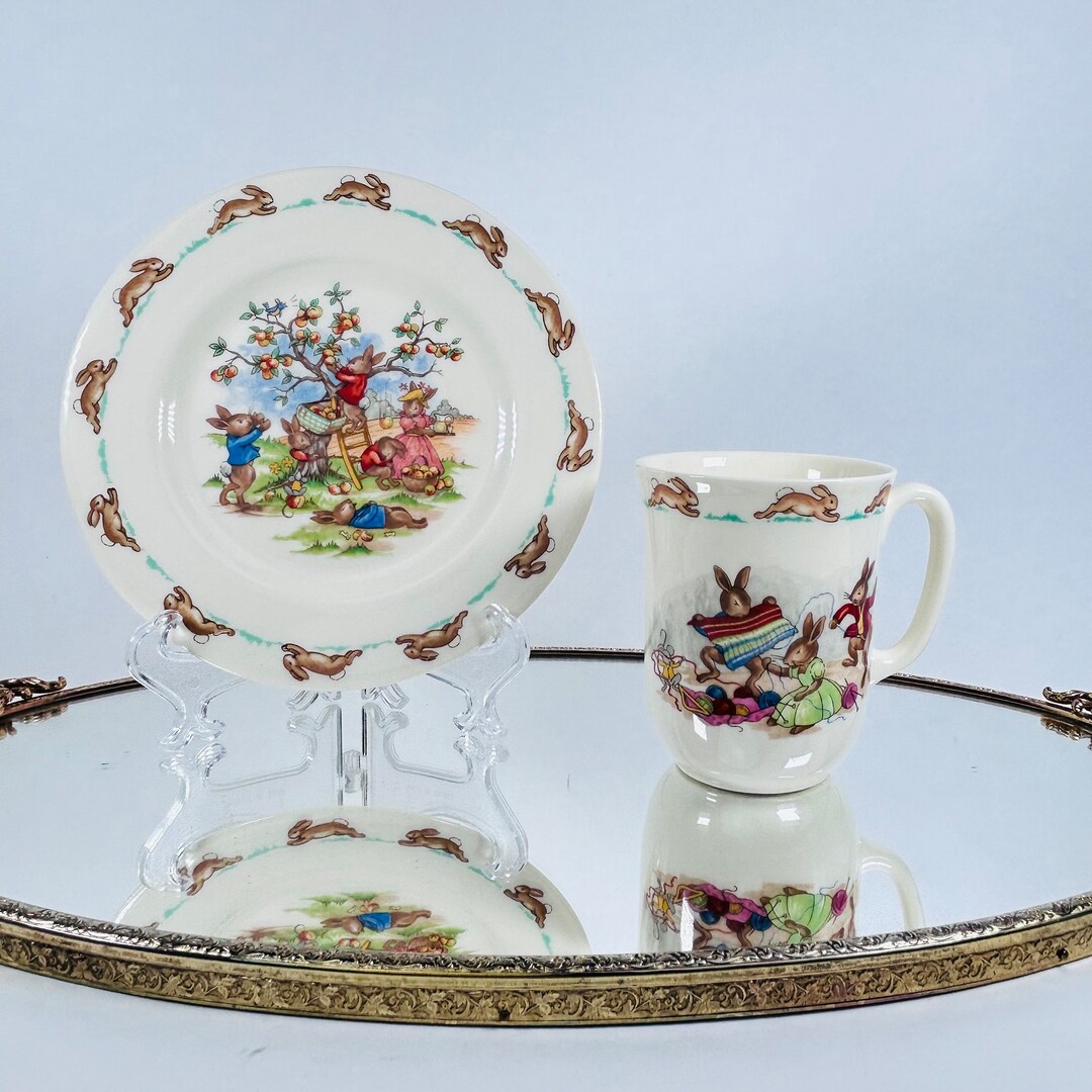 Porcelain Royal Doulton Bunny Teacup and Saucer Set ~ Porcelain ...