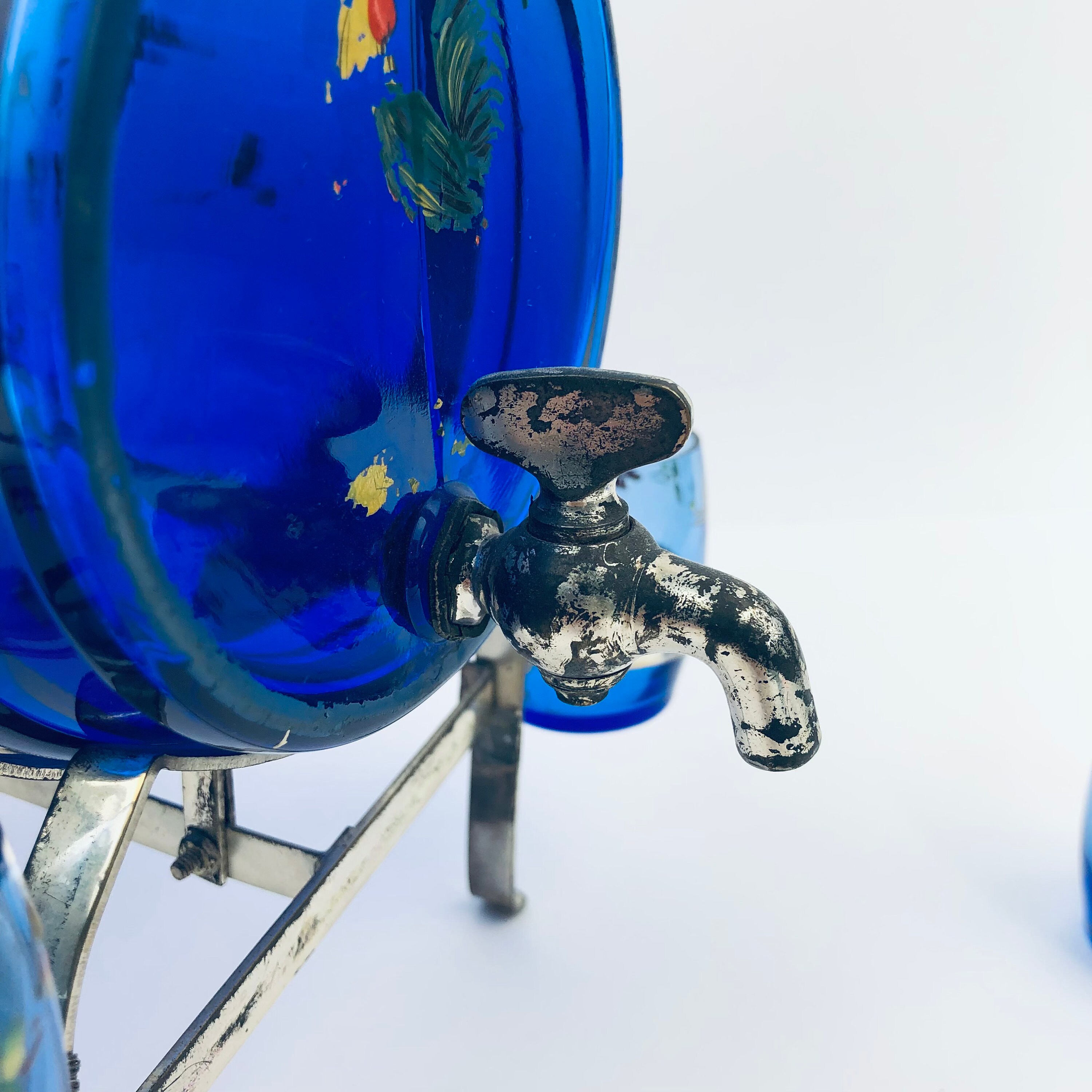 Antique Cobalt Blue Glass Barrel Wine Whiskey Bourbon Scotch - Etsy