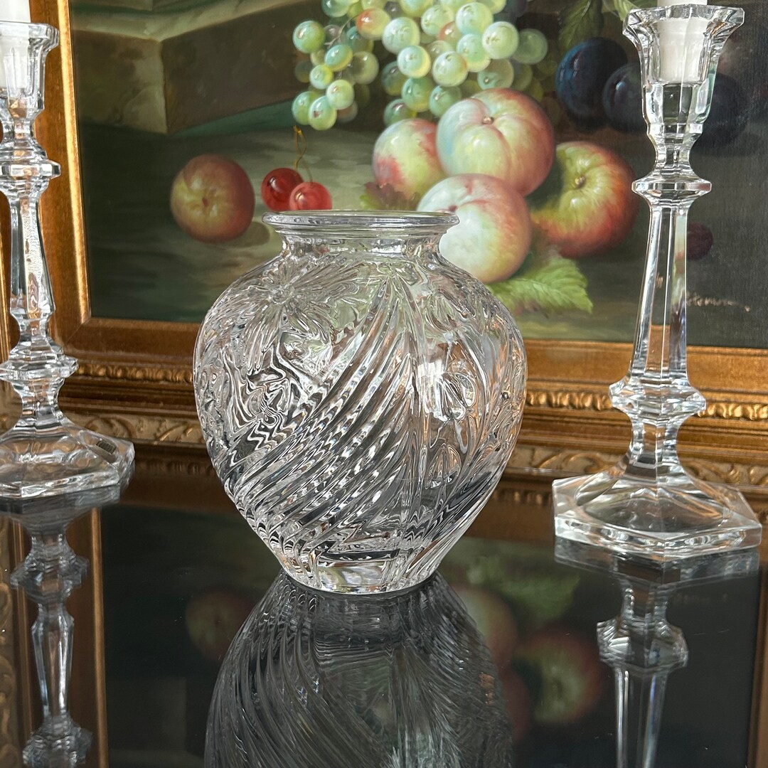 Crystal Flower Vase Crystal Vase Wedding Gift Round Vase With Small ...