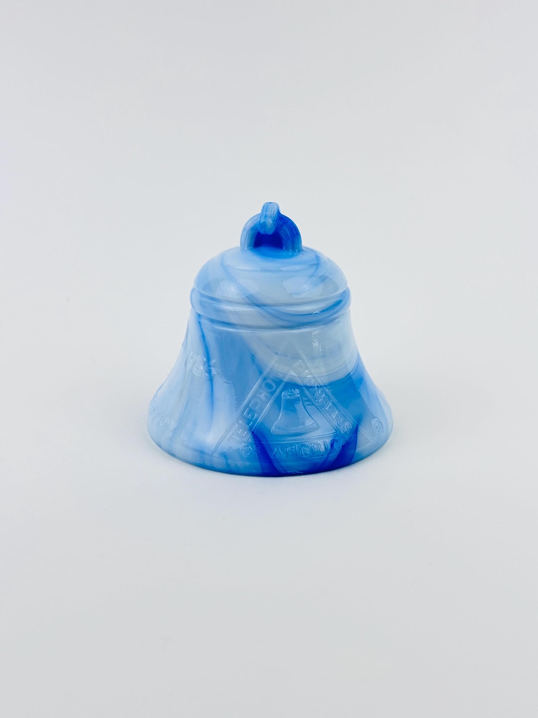 1986 Telephone Pioneers Blue Bell Glass Paperweight - Etsy