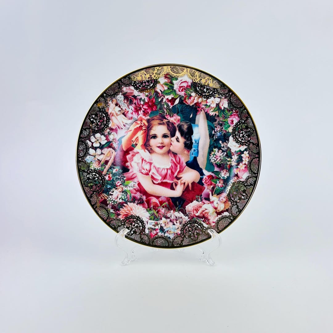 Dearest Kiss Victorian Keepsakes Plate: John Grossman 1992 - Etsy