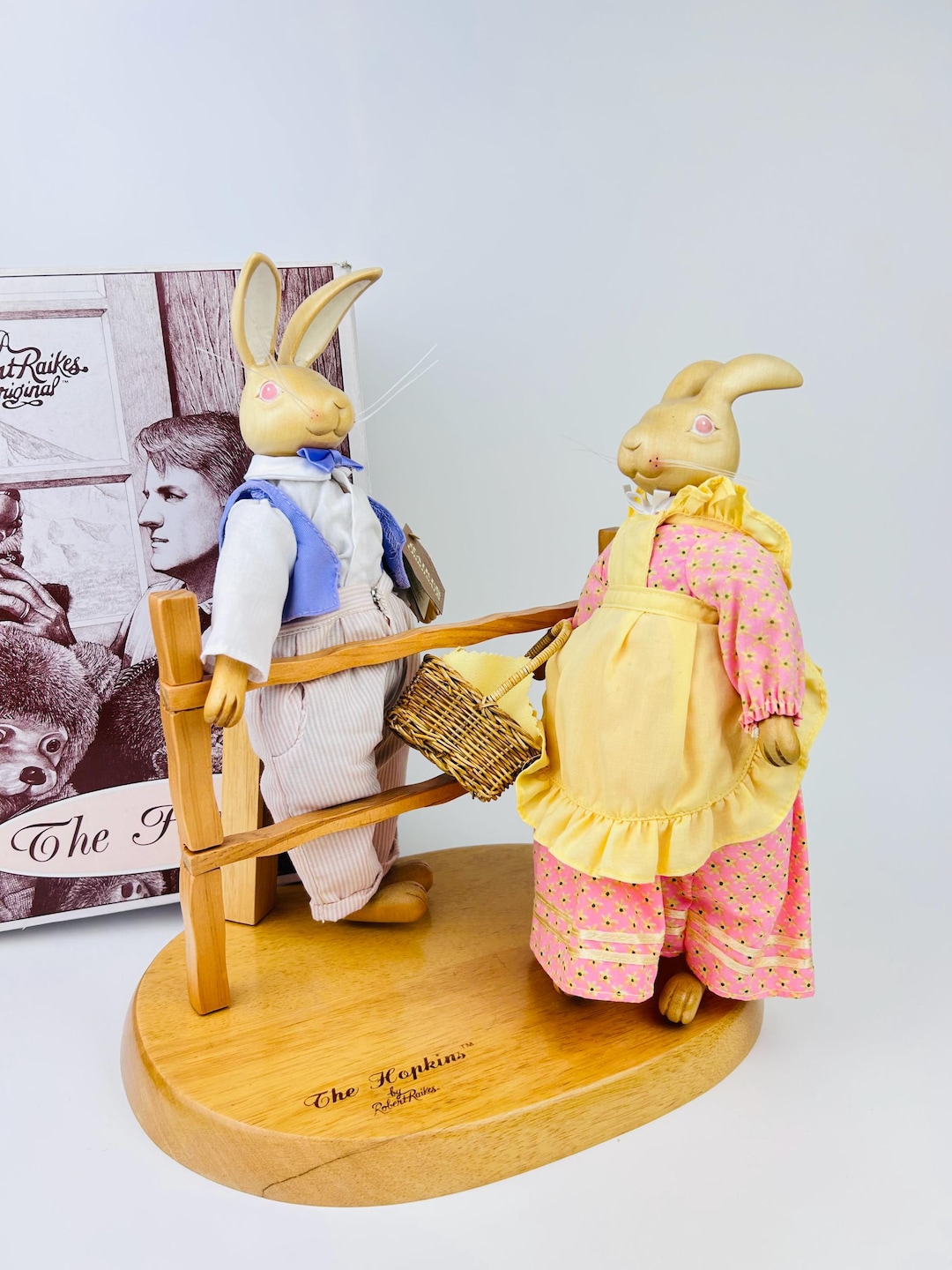 Easter Bunny Couple With Wood Stand "the Hopkins" by Robert Raikes ...