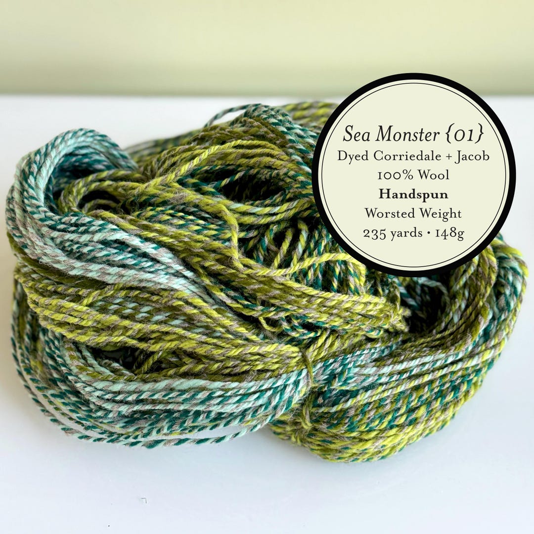 Handspun Dyed Corridale and Jacob Wool Yarn • Worsted Weight • 235yds ...