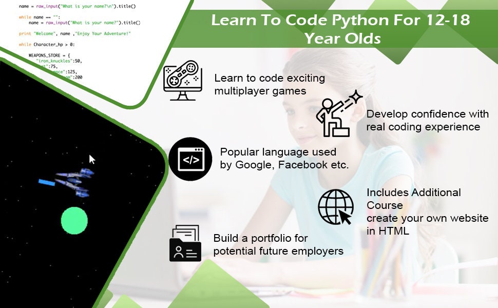 Coding for Kids, Learn Python Kids, Learn to Code, Learn Python Code, Python Program Course ...