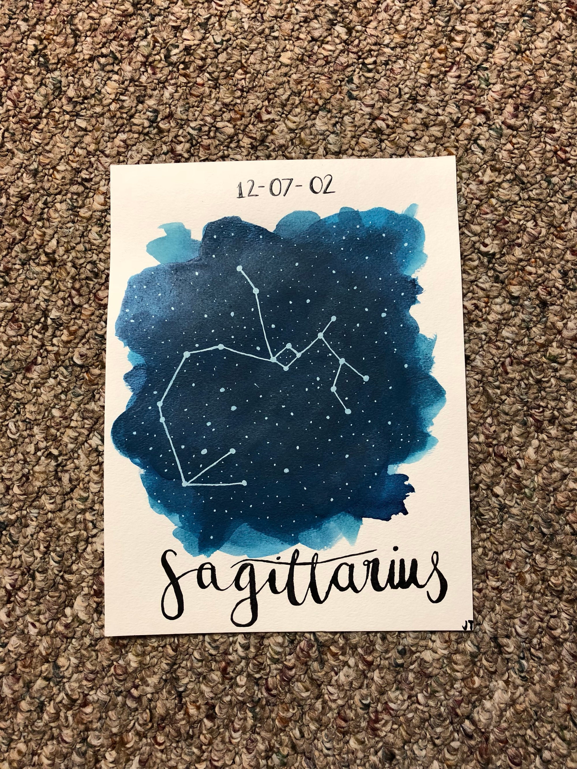 Zodiac Constellation Watercolor Painting | Etsy