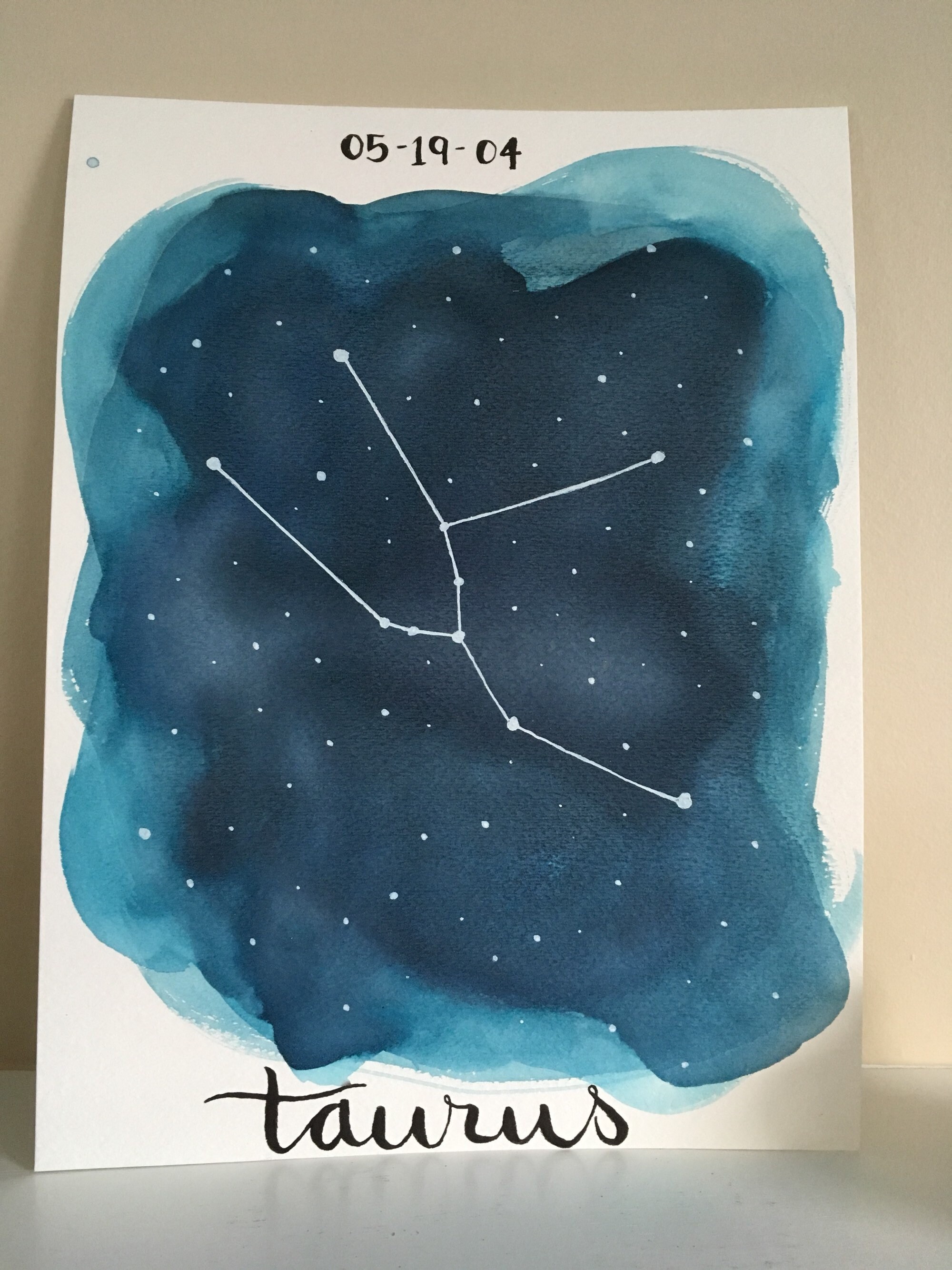 Zodiac Constellation Watercolor Painting | Etsy