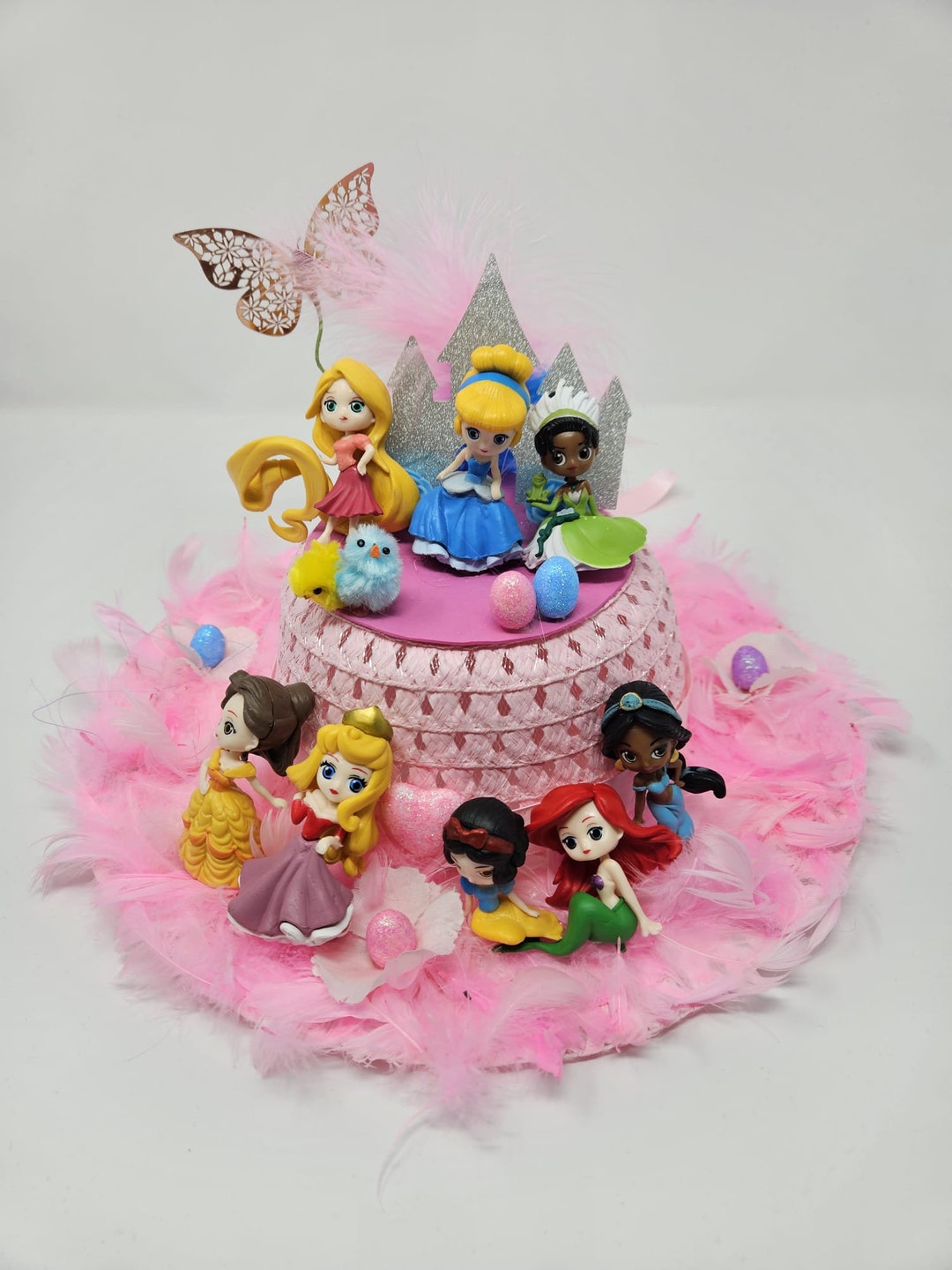 Handmade Magic Disney Princess Easter Bonnet Party Hat Flowers Fluffy ...