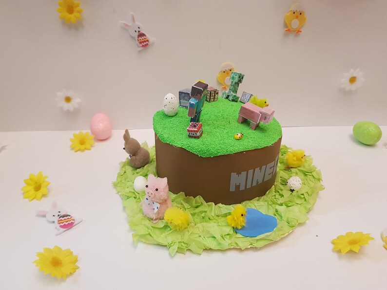 Minecraft Handmade Decorated Easter Chick Bonnet Hat Egg - Etsy UK