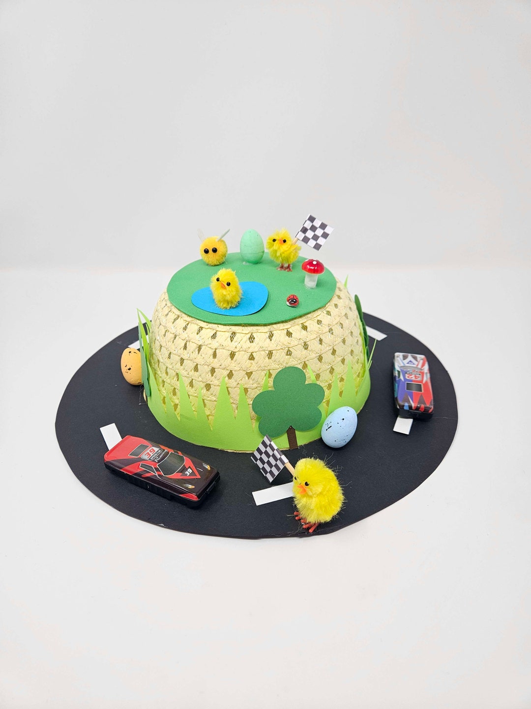 DIY Make Your Own Race Car Easter Bonnet Hat Kit Easter Egg Hunt Party ...