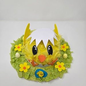 Handmade Decorated Fluffy Easter Chick Bonnet Hat Boys Girls Party Hat ...