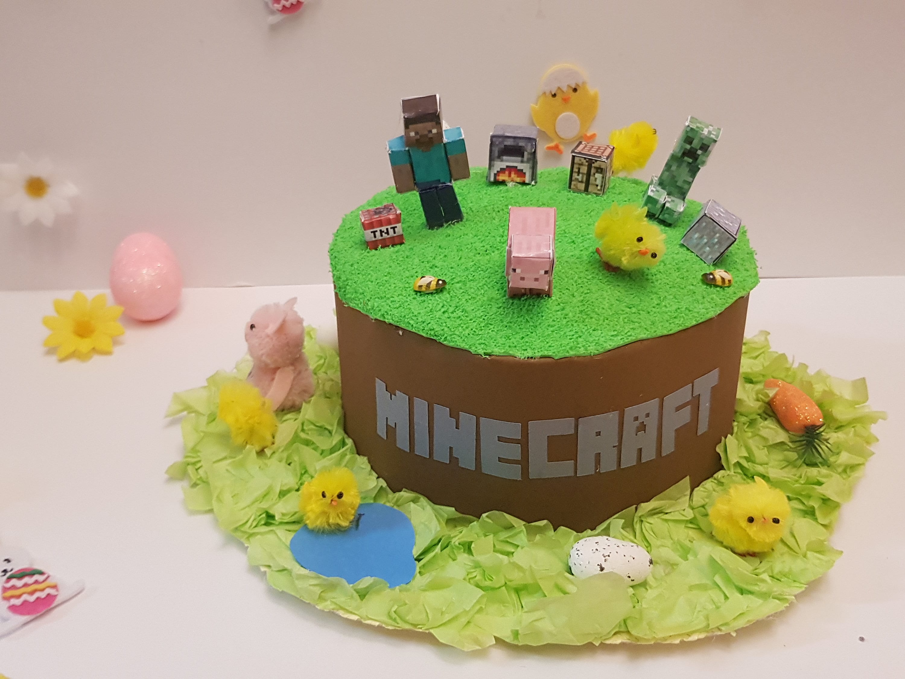 Minecraft Handmade Decorated Easter Chick Bonnet Hat Egg - Etsy UK