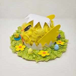 Handmade Decorated Fluffy Easter Chick Bonnet Hat Boys Girls Party Hat ...