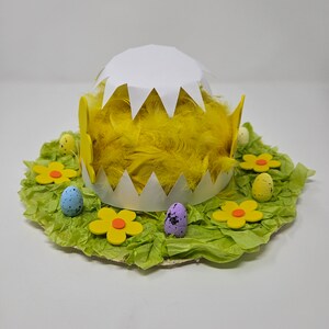 Handmade Decorated Fluffy Easter Chick Bonnet Hat Boys Girls Party Hat ...