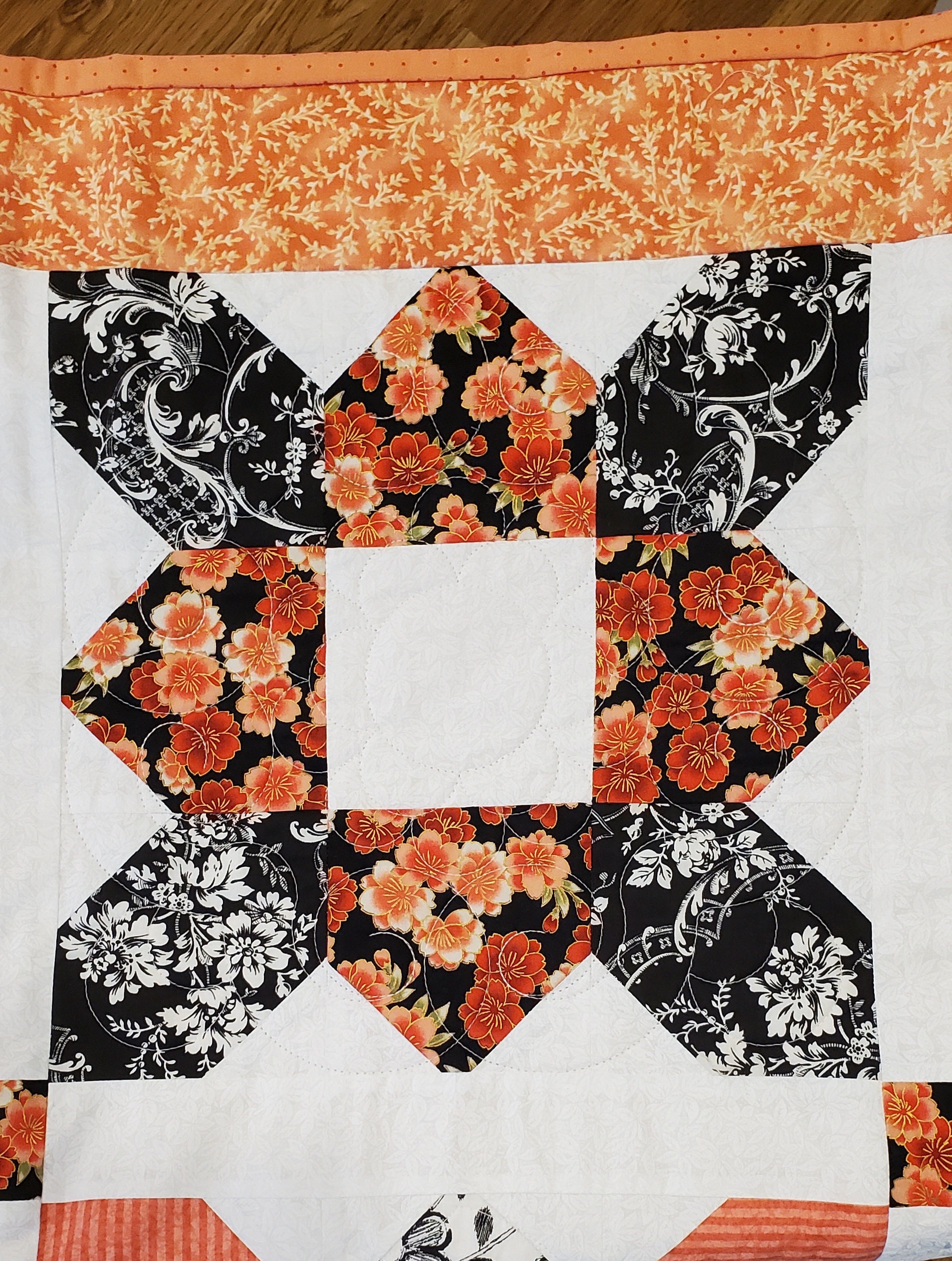 Orange and Black Prairie Flower Quilt - Etsy