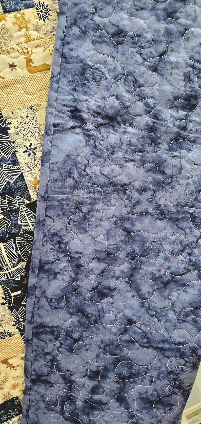 Blue Log Cabin Quilt - Etsy