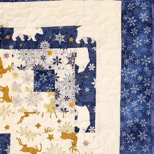 Blue Log Cabin Quilt - Etsy