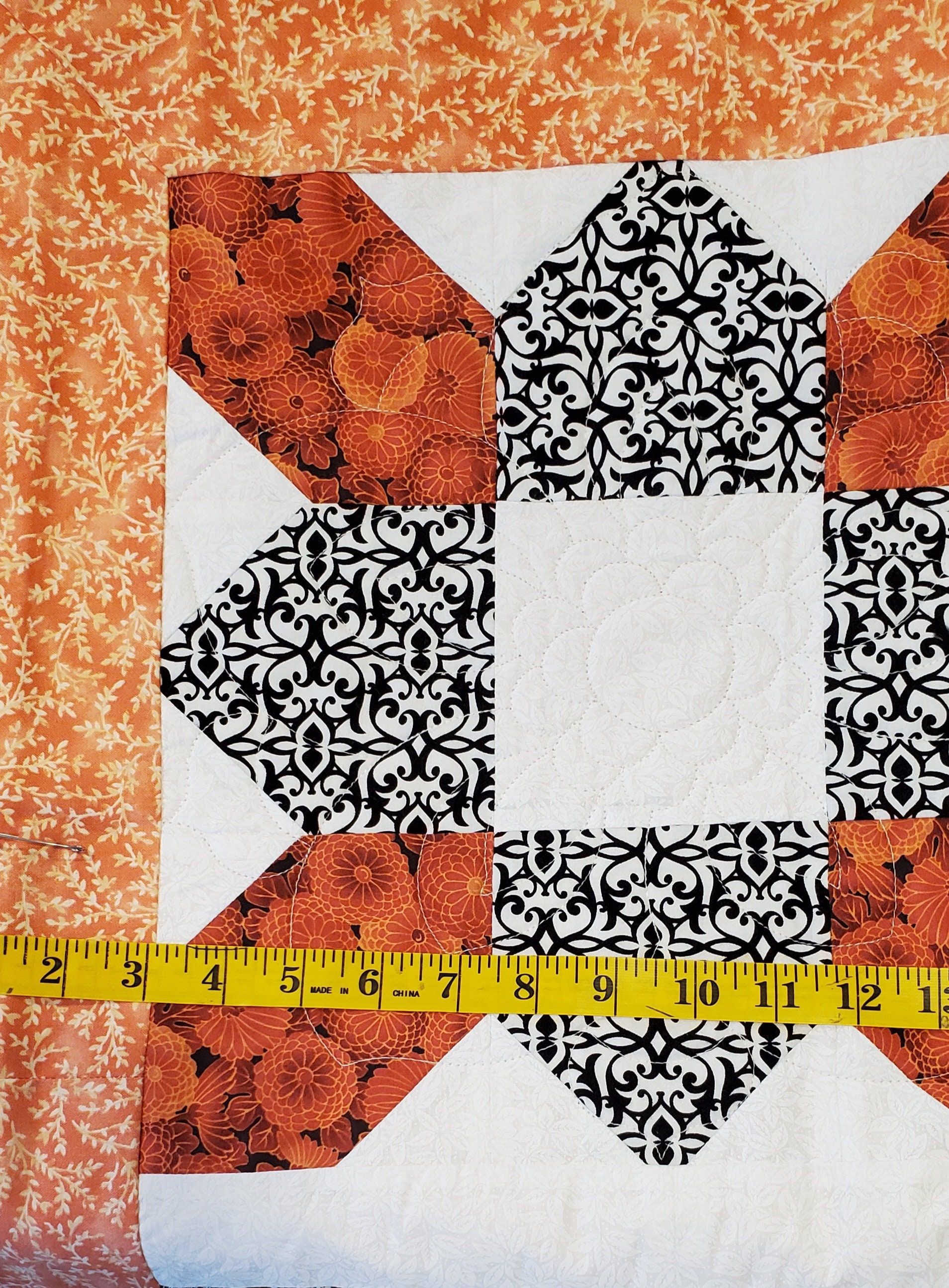 Orange and Black Prairie Flower Quilt - Etsy