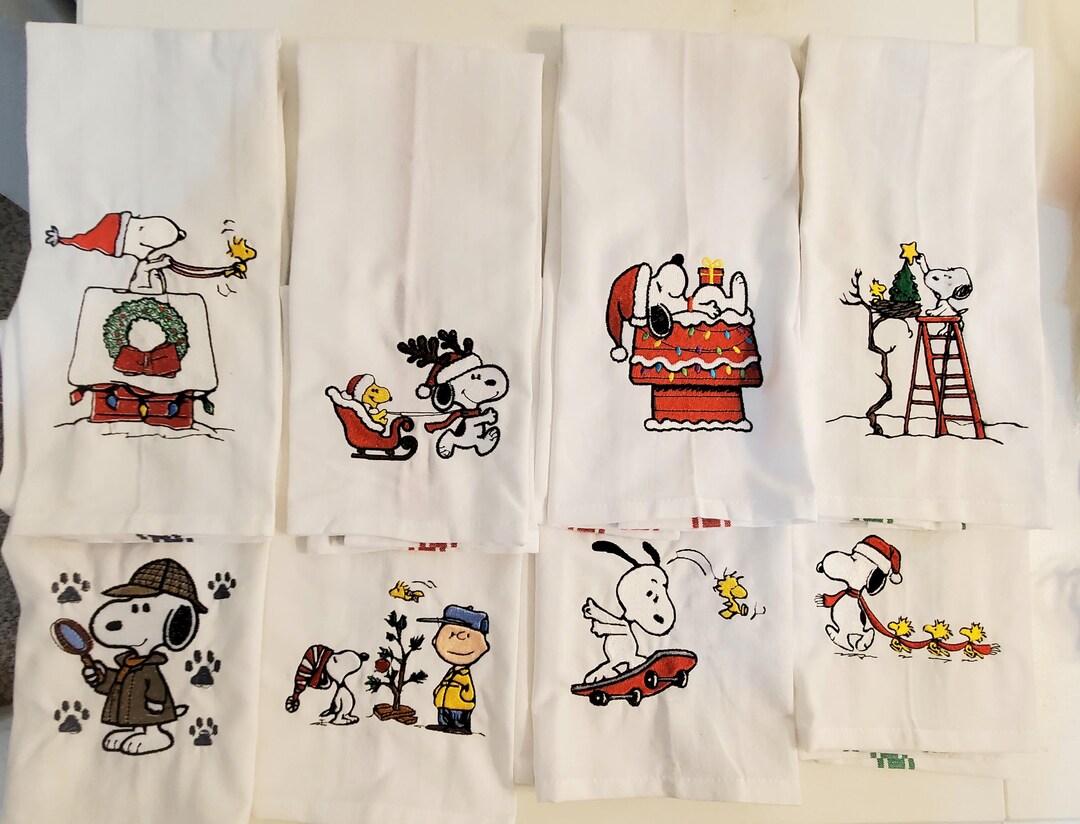SNOOPY KITCHEN TOWELS - Etsy