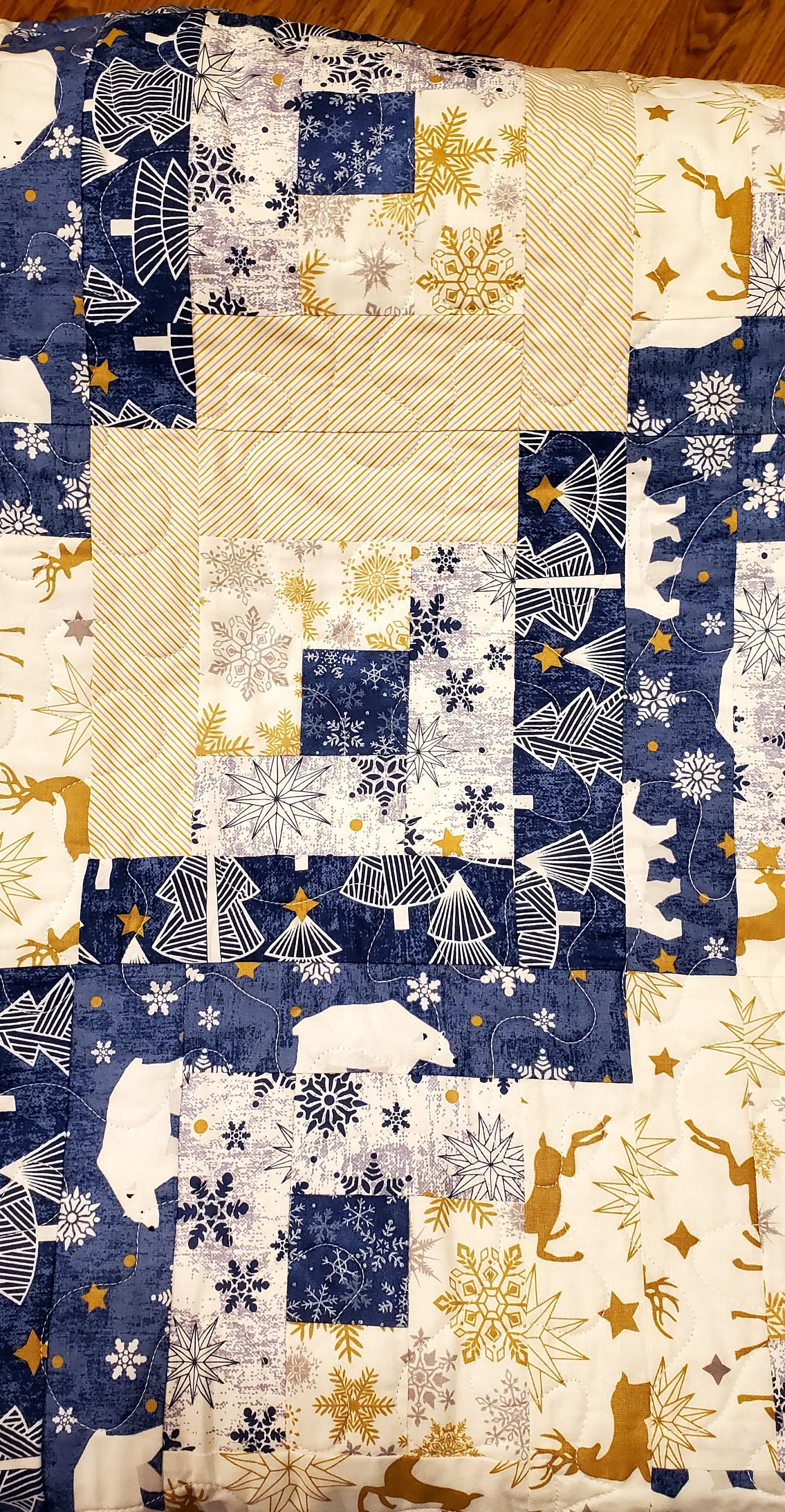 Blue Log Cabin Quilt - Etsy