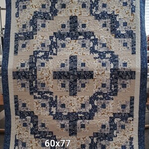 Blue Log Cabin Quilt - Etsy