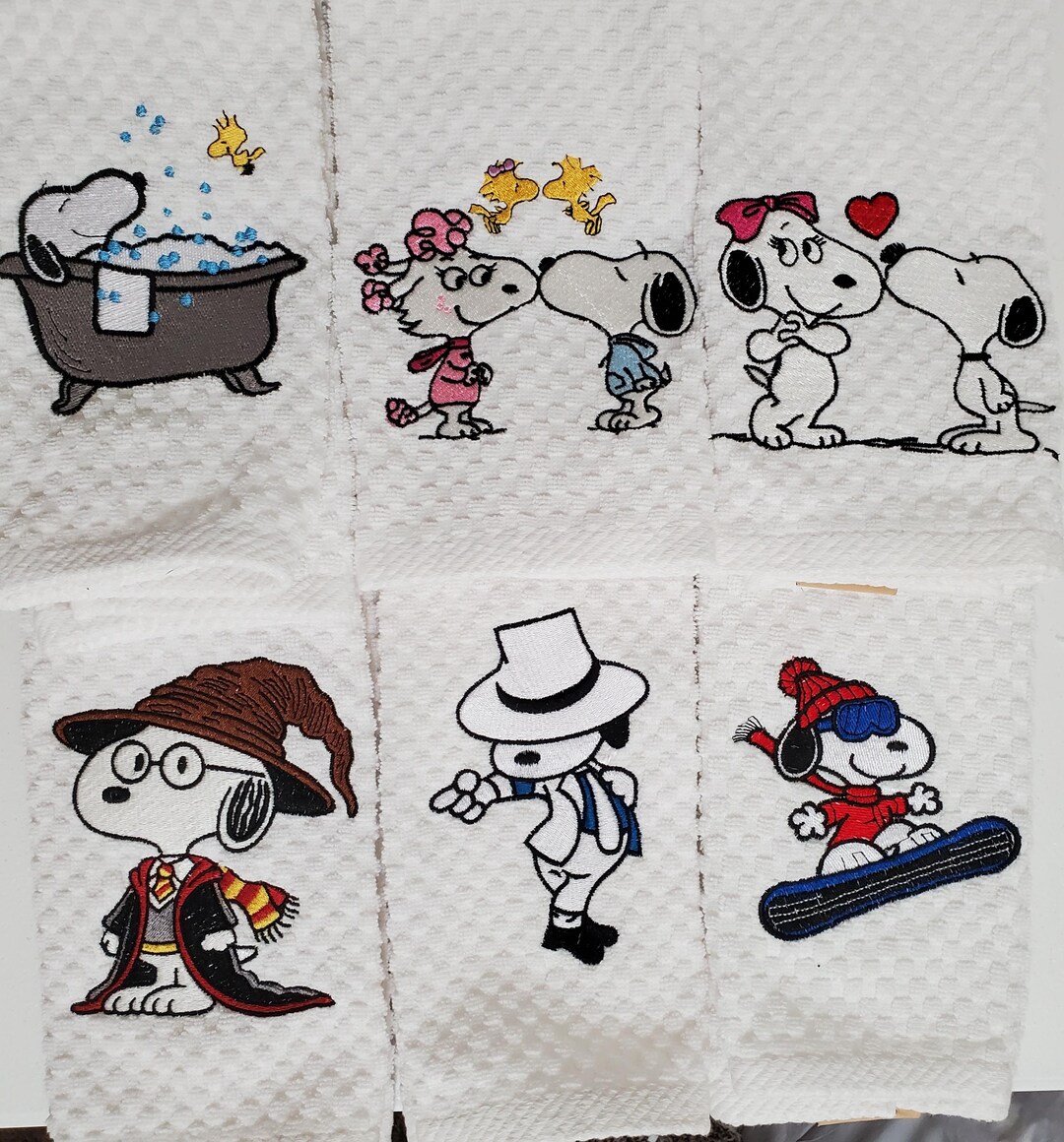 SNOOPY KITCHEN TOWELS - Etsy