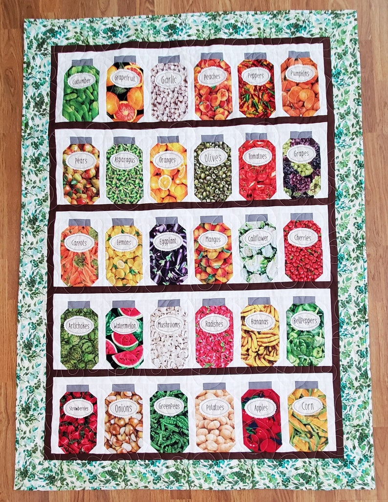 Jars of Veggies Quilt - Etsy