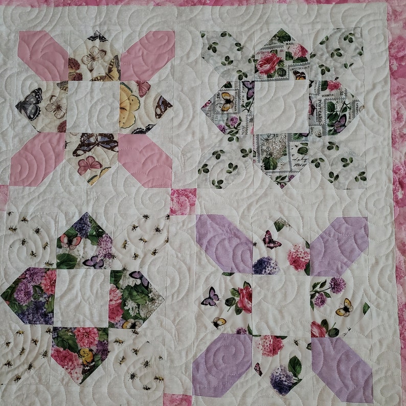 Pastel Prairie Flower Quilt - Etsy