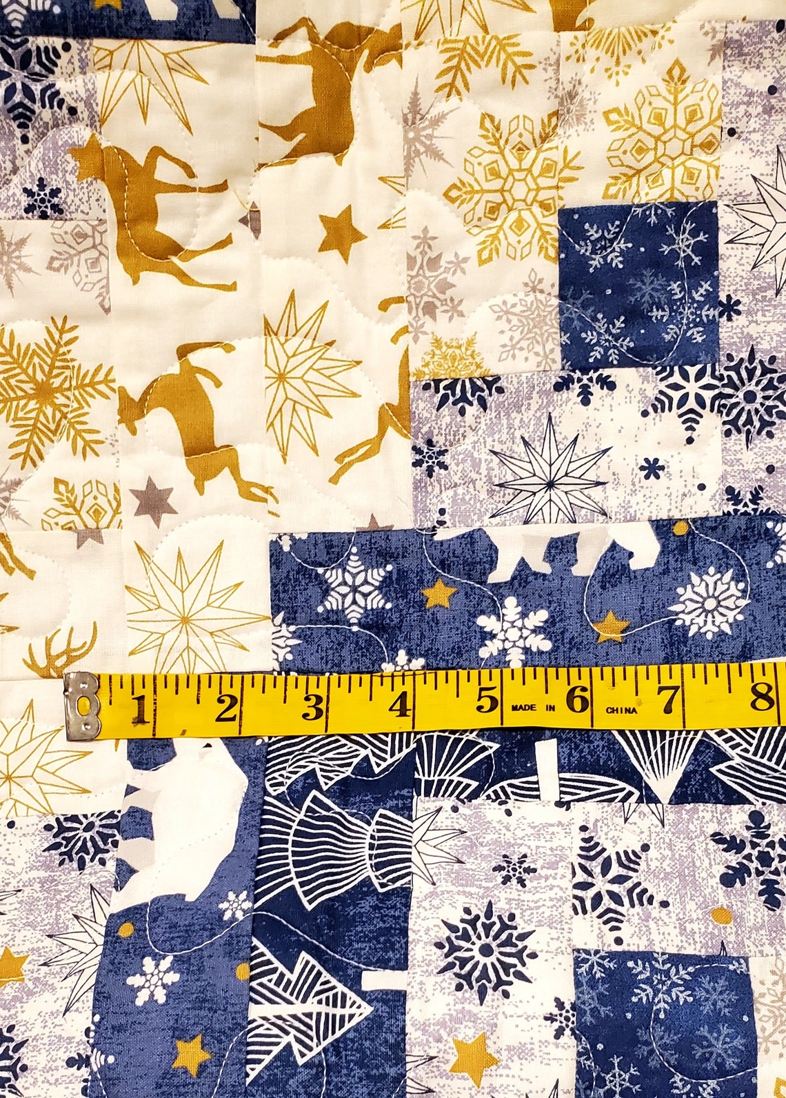 Blue Log Cabin Quilt - Etsy