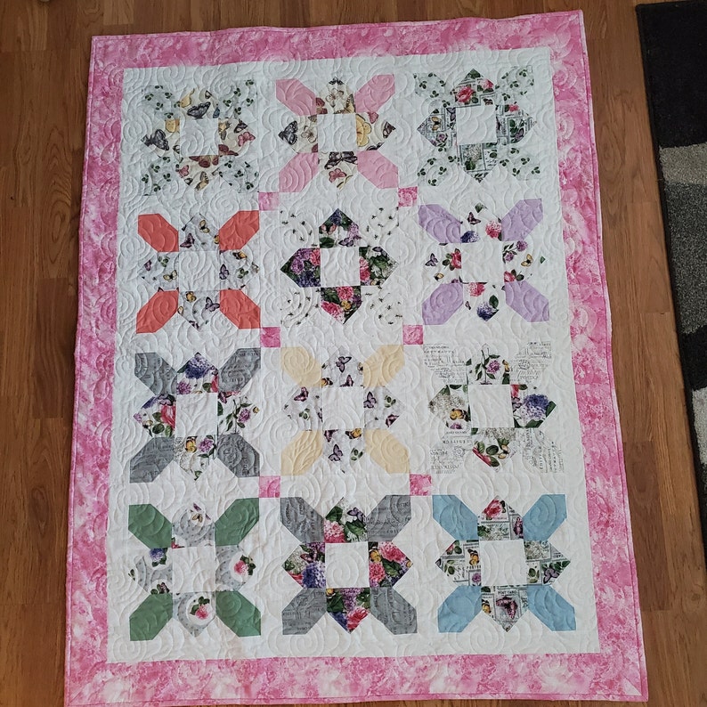 Pastel Prairie Flower Quilt - Etsy
